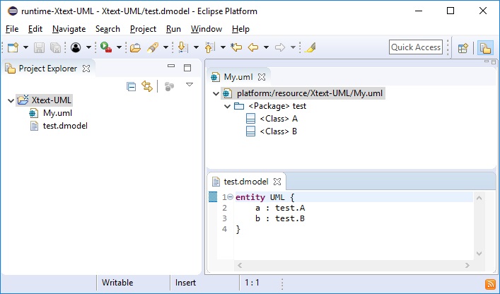 How to reference UML elements from Xtext DSLs